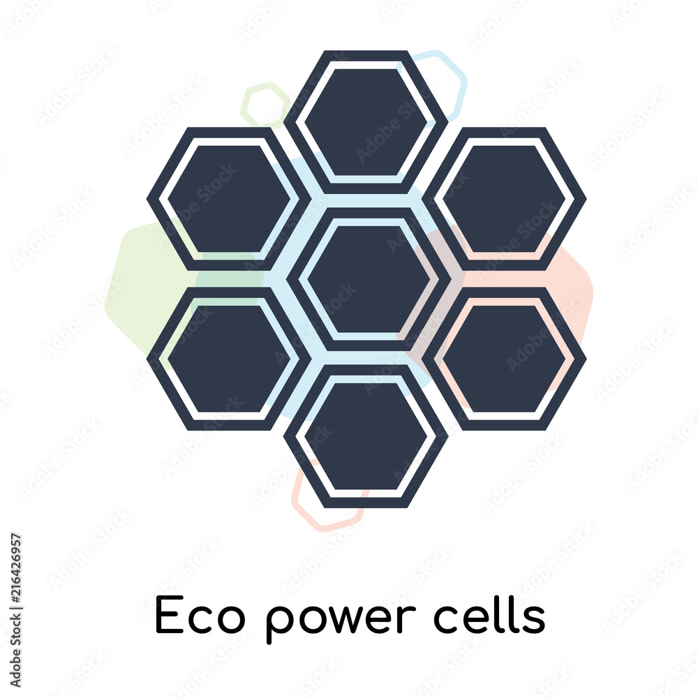 Eco power cells icon vector sign and symbol isolated on white ...