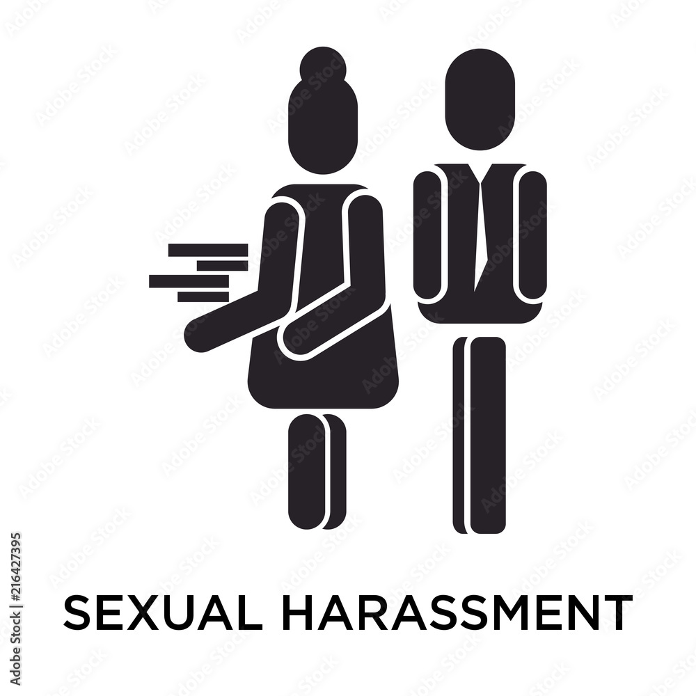 Sexual harassment icon vector sign and symbol isolated on white ...