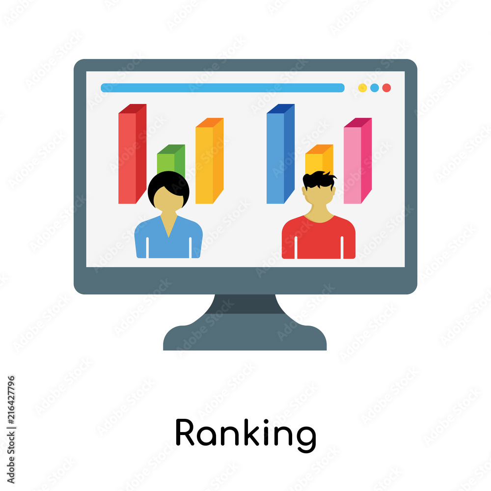 Ranking icon vector sign and symbol isolated on white background ...