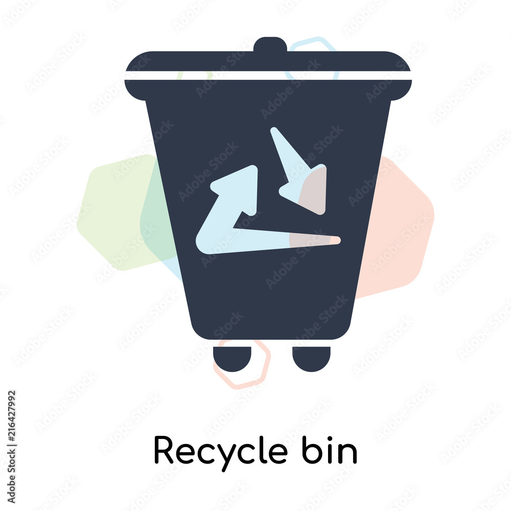 Recycle bin icon vector sign and symbol isolated on white background ...