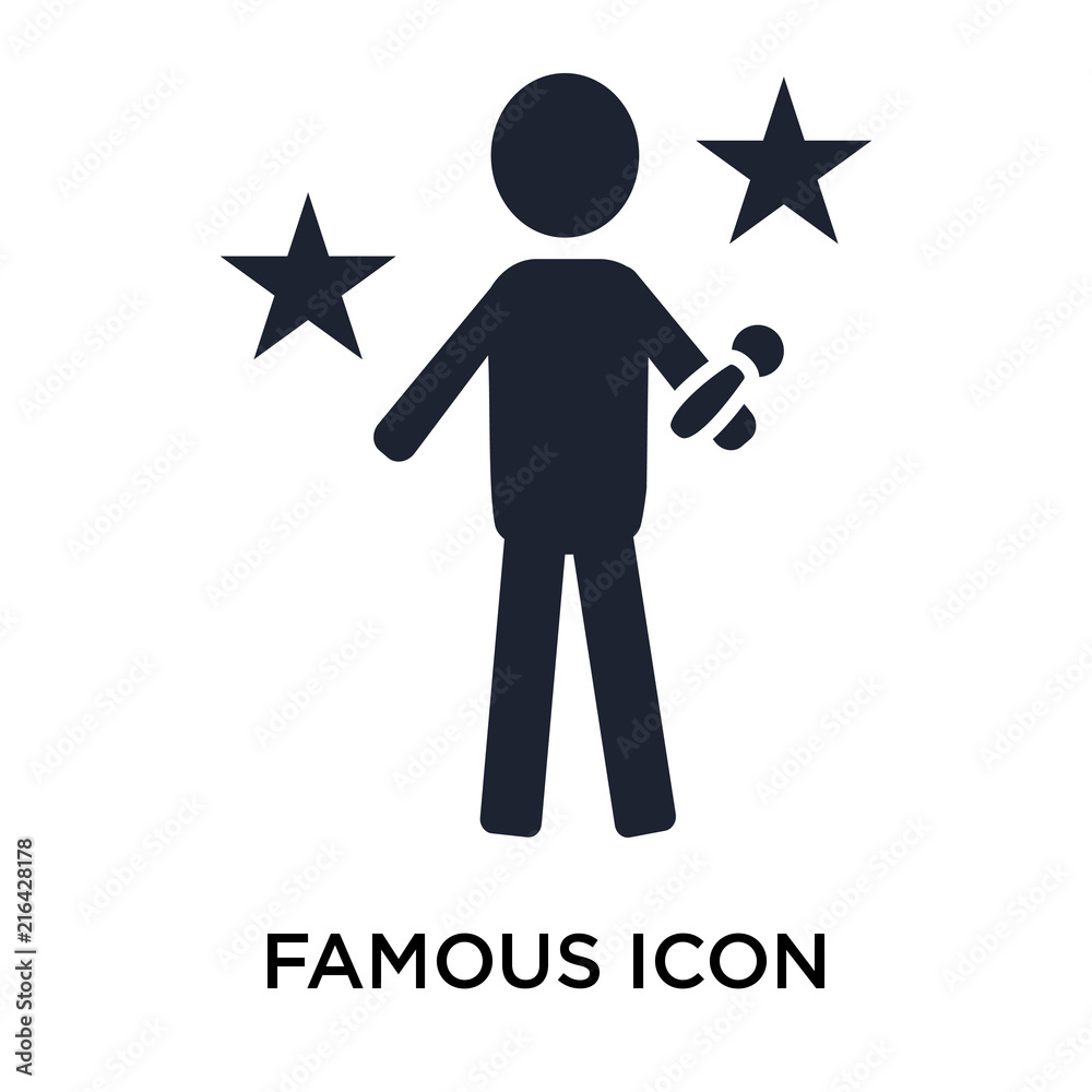 Famous icon vector sign and symbol isolated on white background, Famous ...