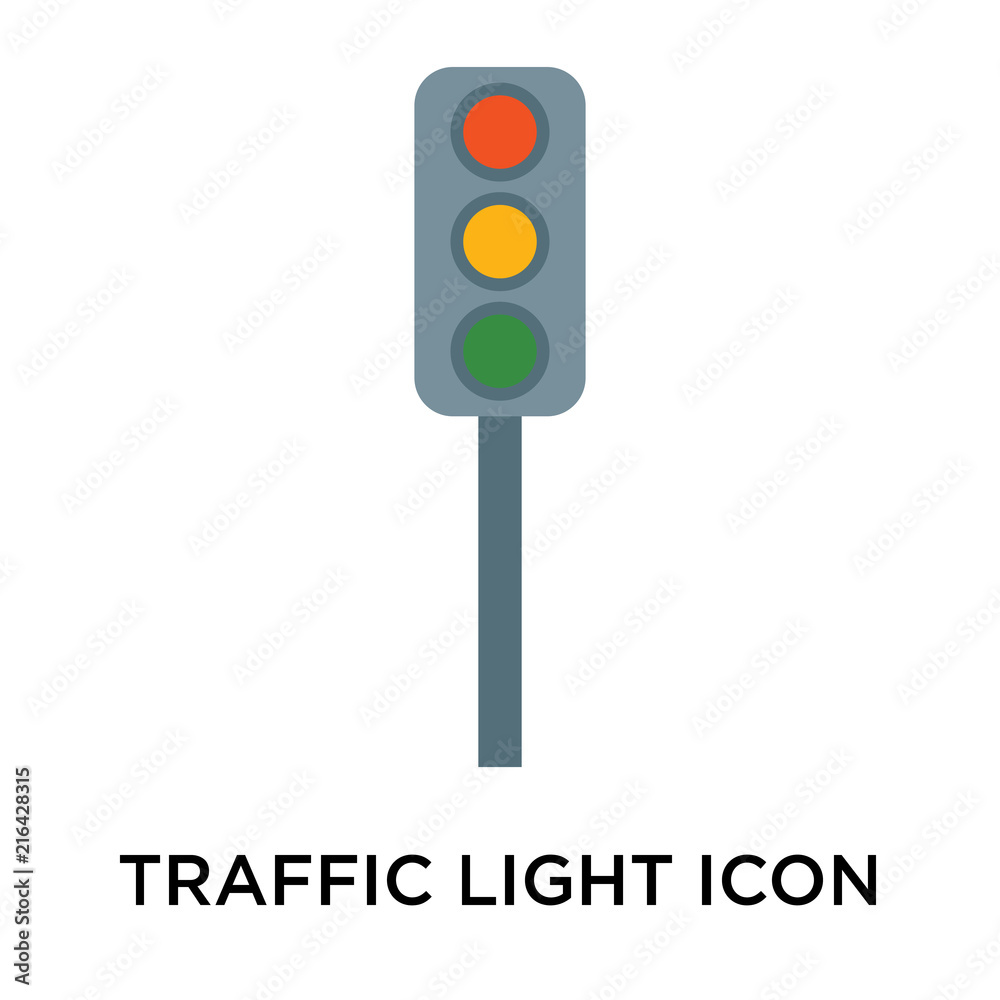 Traffic light icon vector sign and symbol isolated on white background ...