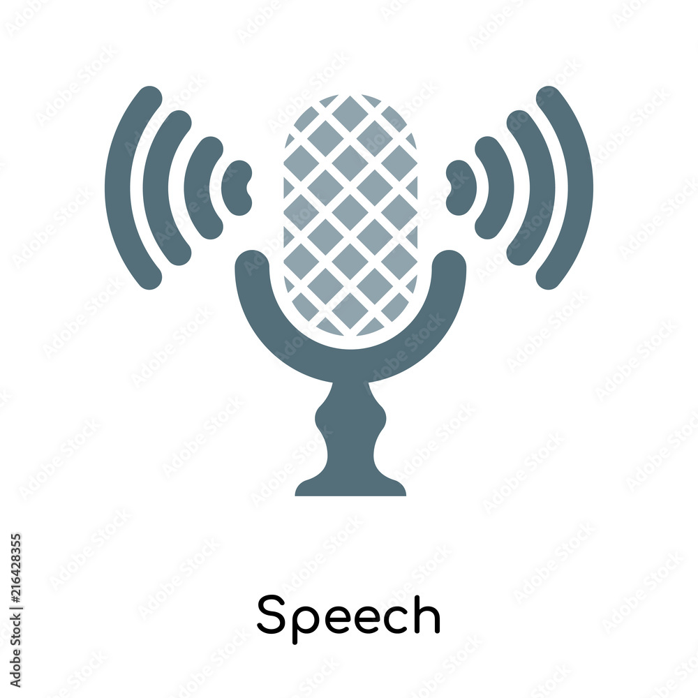 Speech icon vector sign and symbol isolated on white background, Speech ...