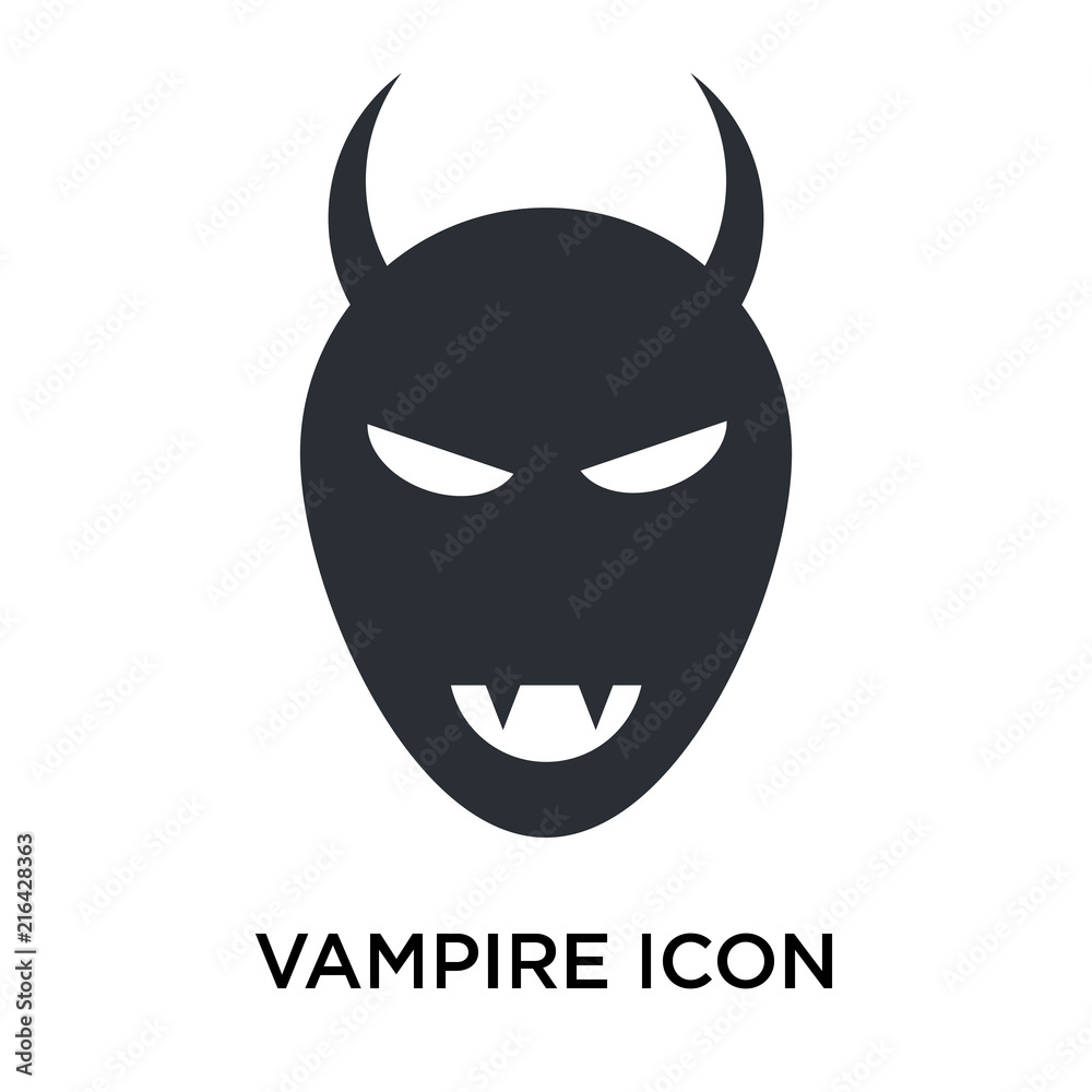 Vampire icon vector sign and symbol isolated on white background ...