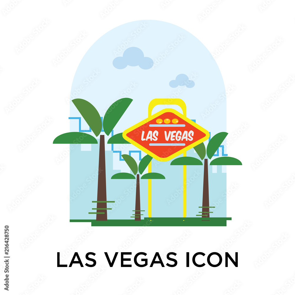 Las vegas icon vector sign and symbol isolated on white background, Las ...