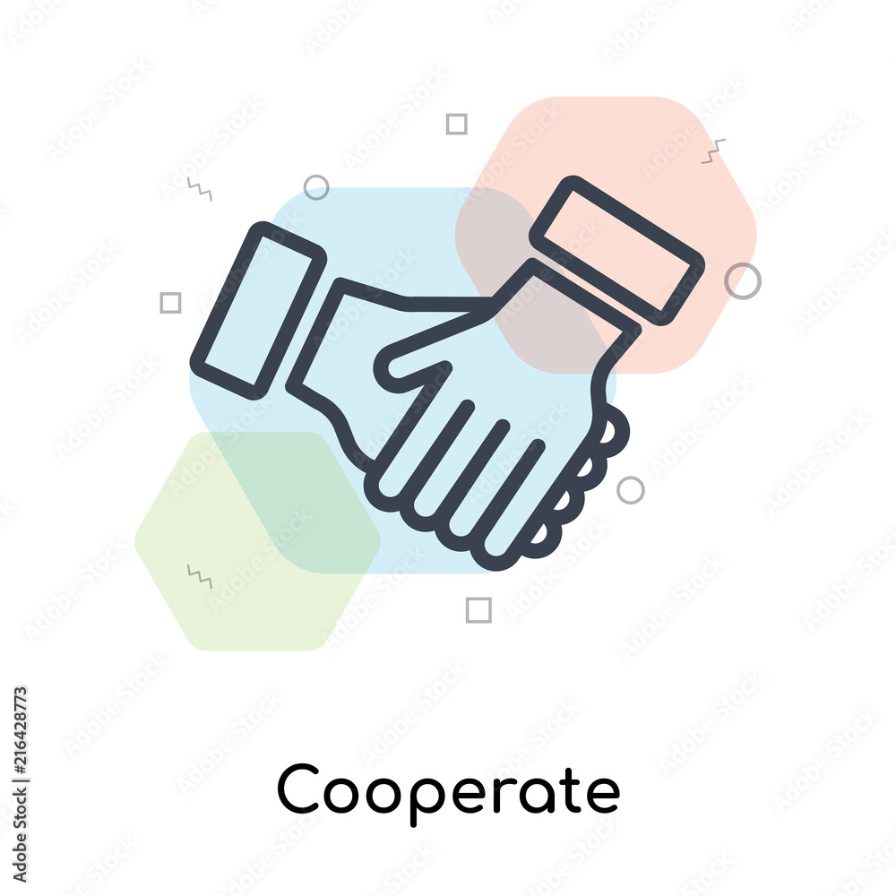 Cooperate icon vector sign and symbol isolated on white background ...