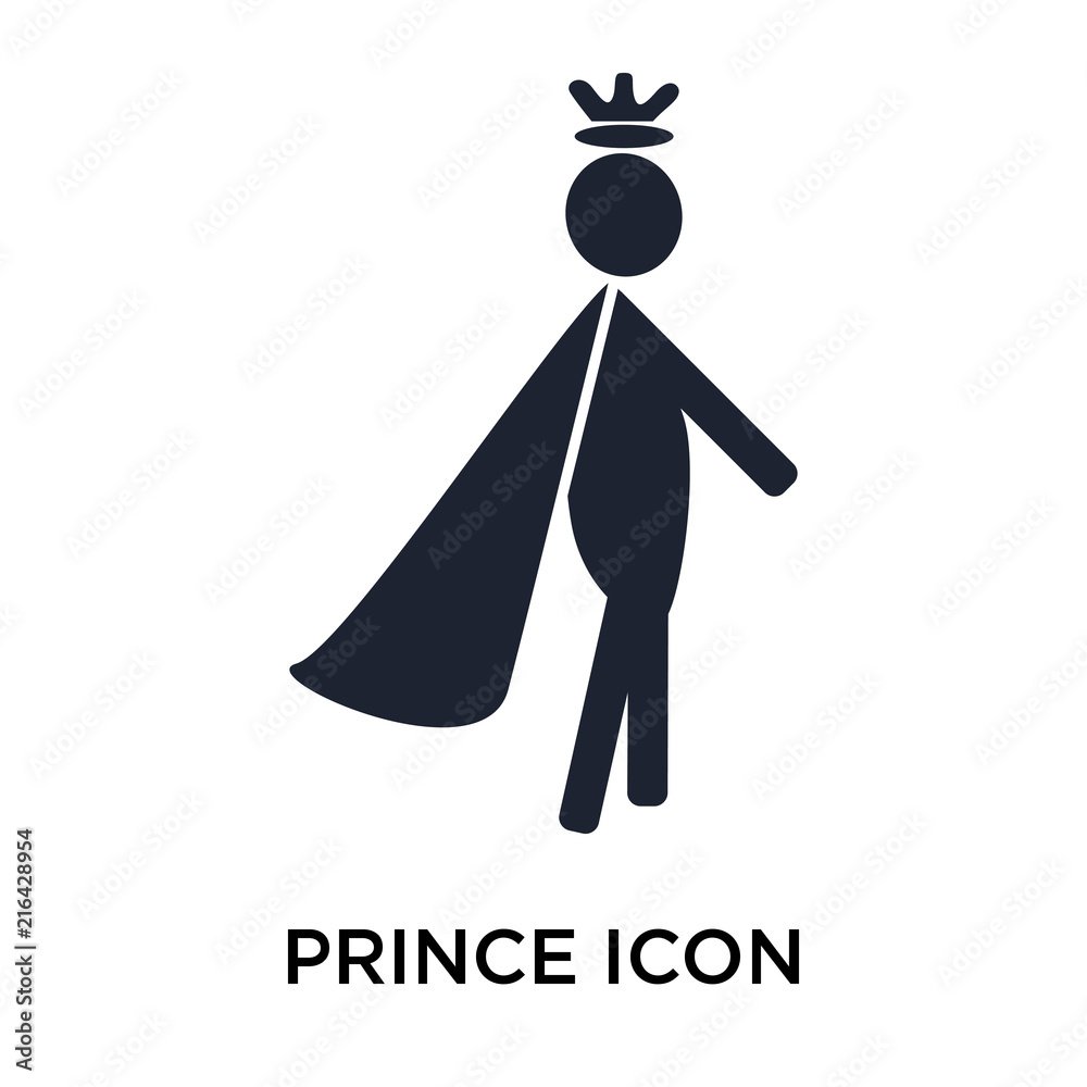 Prince icon vector sign and symbol isolated on white background, Prince ...