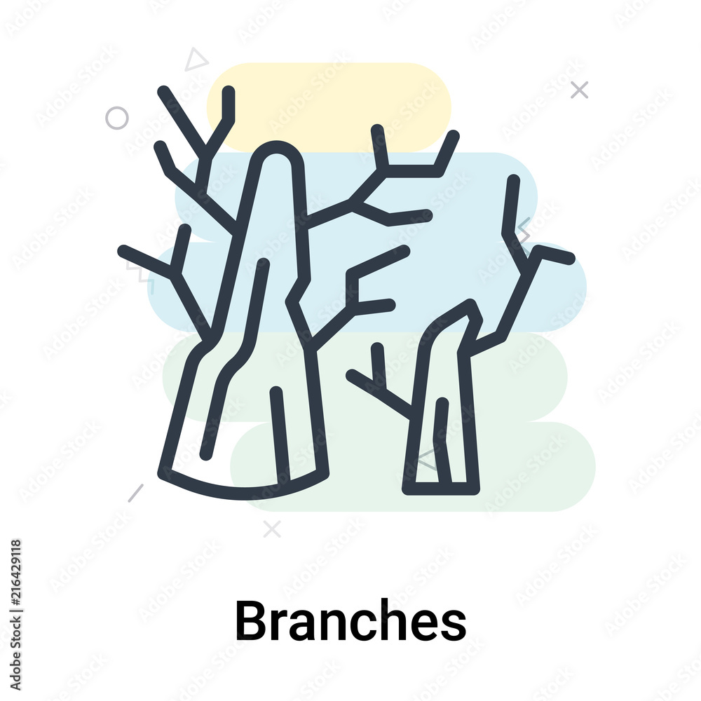 Vecteur Stock Branches icon vector sign and symbol isolated on white ...