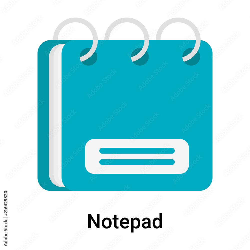 Notepad icon vector sign and symbol isolated on white background ...