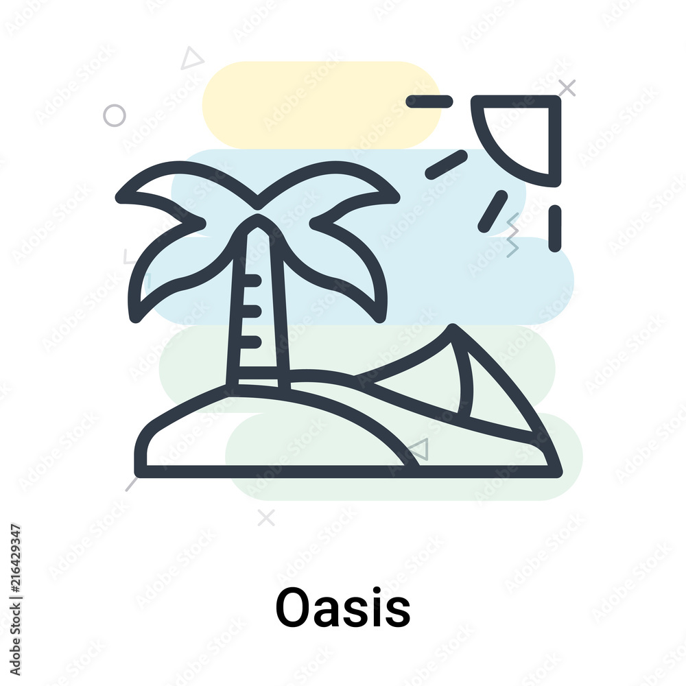 Oasis icon vector sign and symbol isolated on white background, Oasis ...