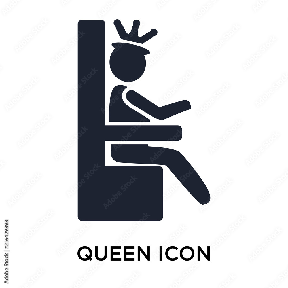 Queen icon vector sign and symbol isolated on white background, Queen ...