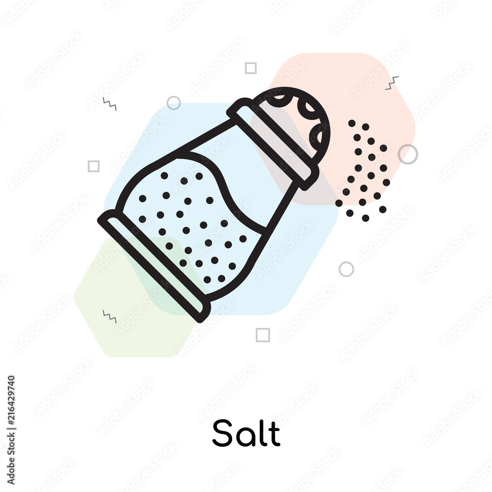 Salt icon vector sign and symbol isolated on white background, Salt ...