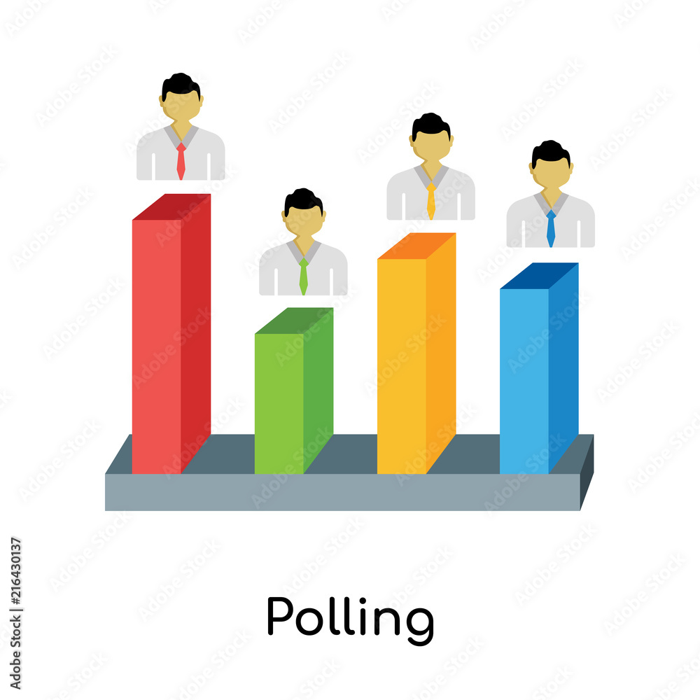 Polling icon vector sign and symbol isolated on white background ...