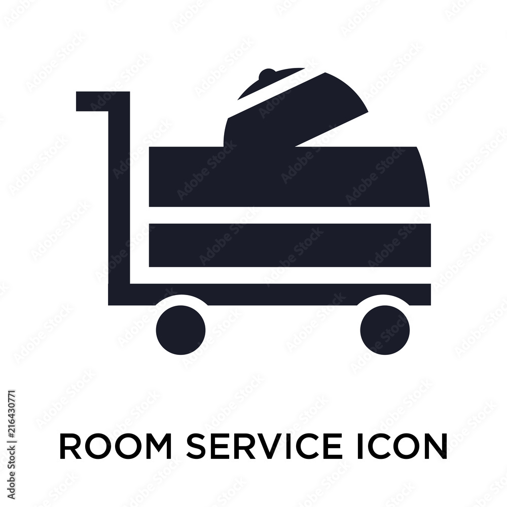 Room service icon vector sign and symbol isolated on white background ...