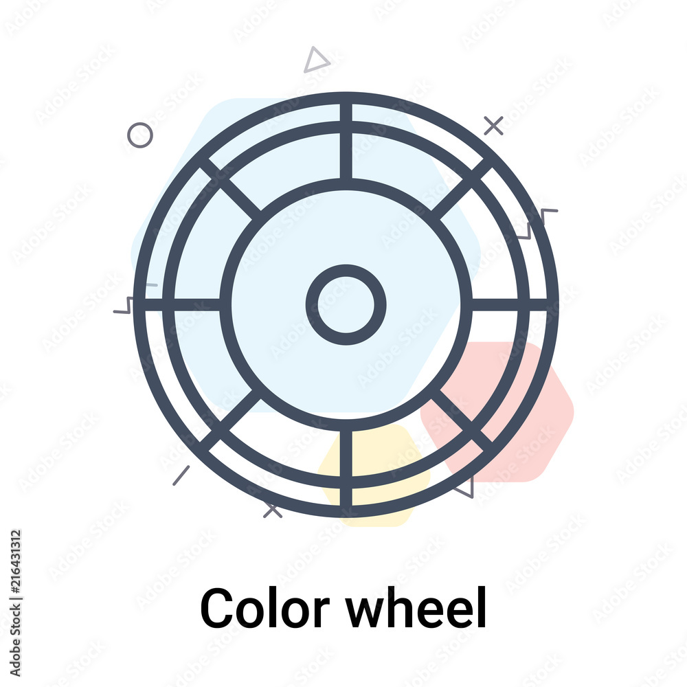 Color wheel icon vector sign and symbol isolated on white background ...
