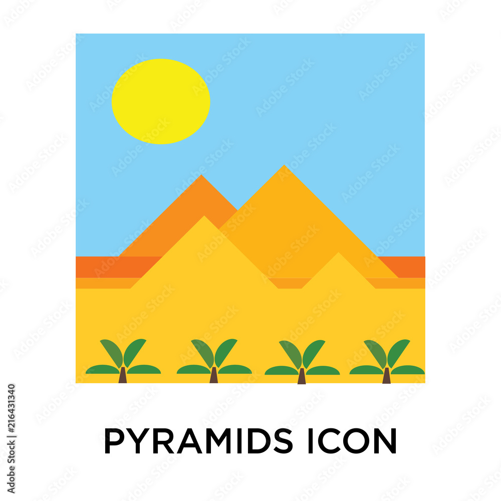 Pyramids icon vector sign and symbol isolated on white background ...