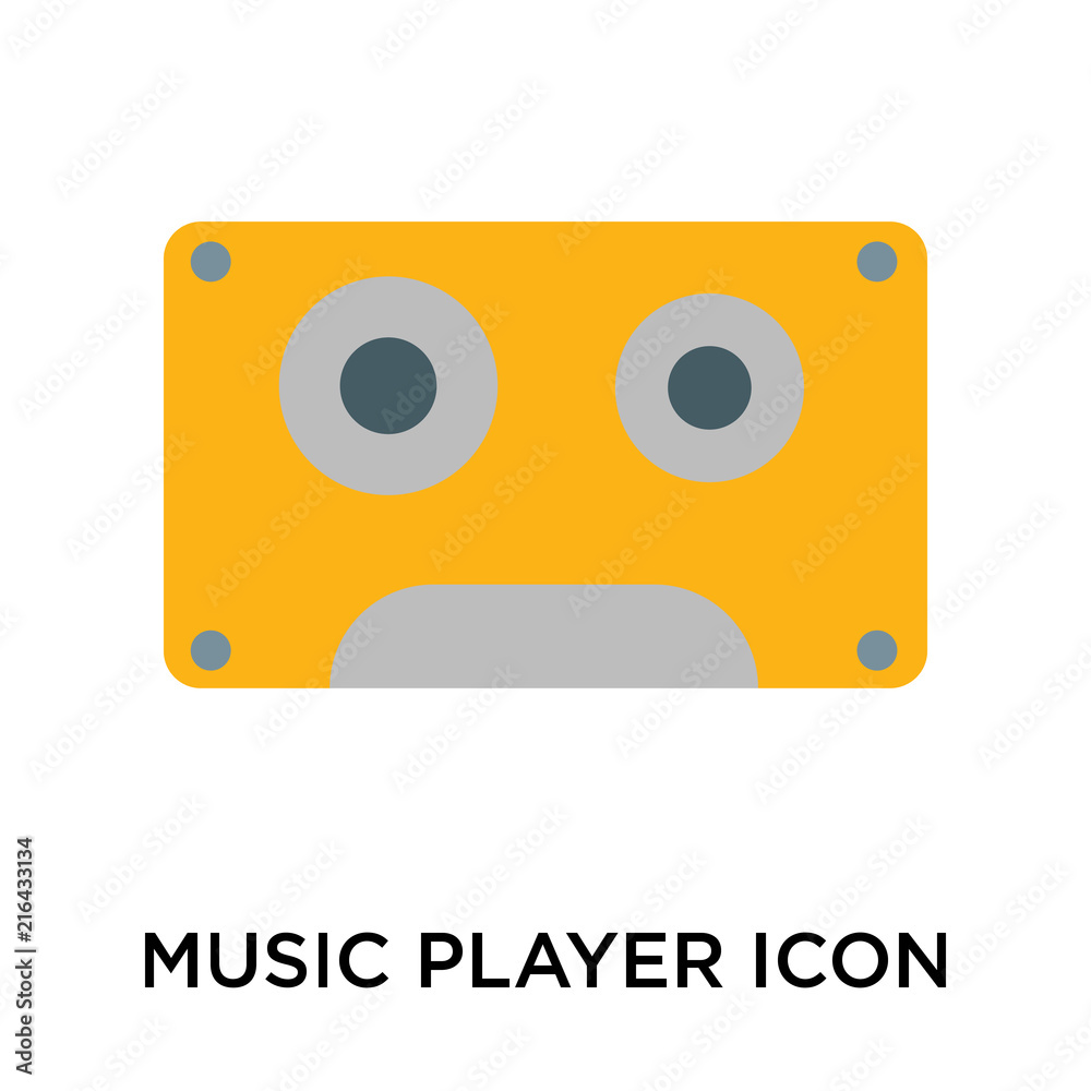 Music player icon vector sign and symbol isolated on white background ...