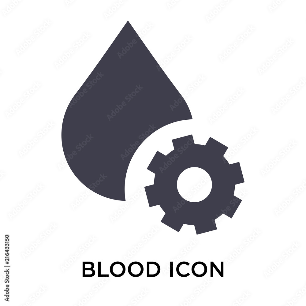 Blood icon vector sign and symbol isolated on white background, Blood ...