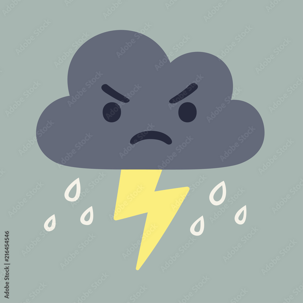 Cartoon storm cloud Stock Vector | Adobe Stock
