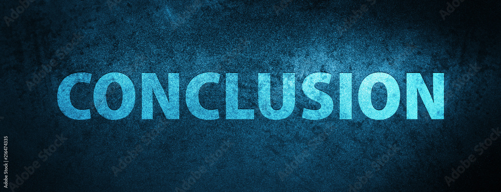 Conclusion special blue banner background Stock Photo | Adobe Stock