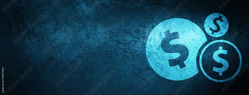 Finances dollar sign icon special blue banner background Stock Photo ...
