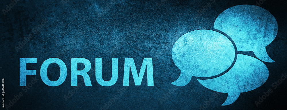 Forum (comments icon) special blue banner background Stock Illustration ...