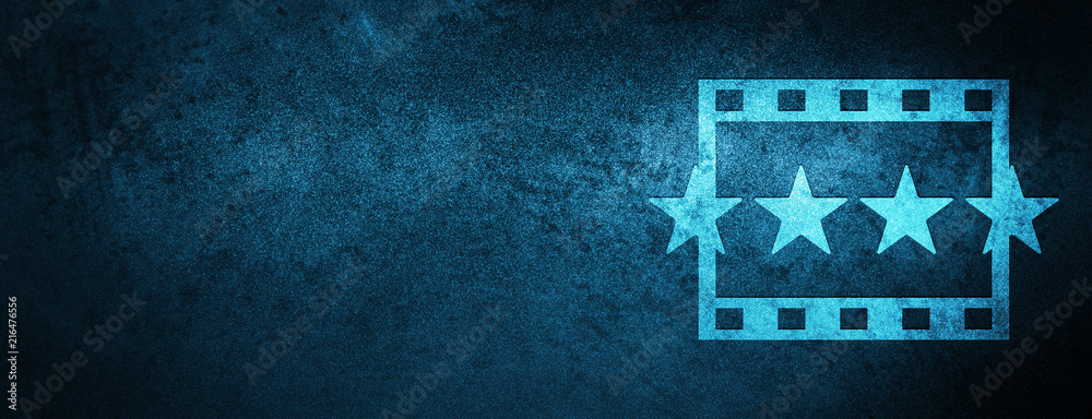 Movie reviews icon special blue banner background Stock Illustration ...