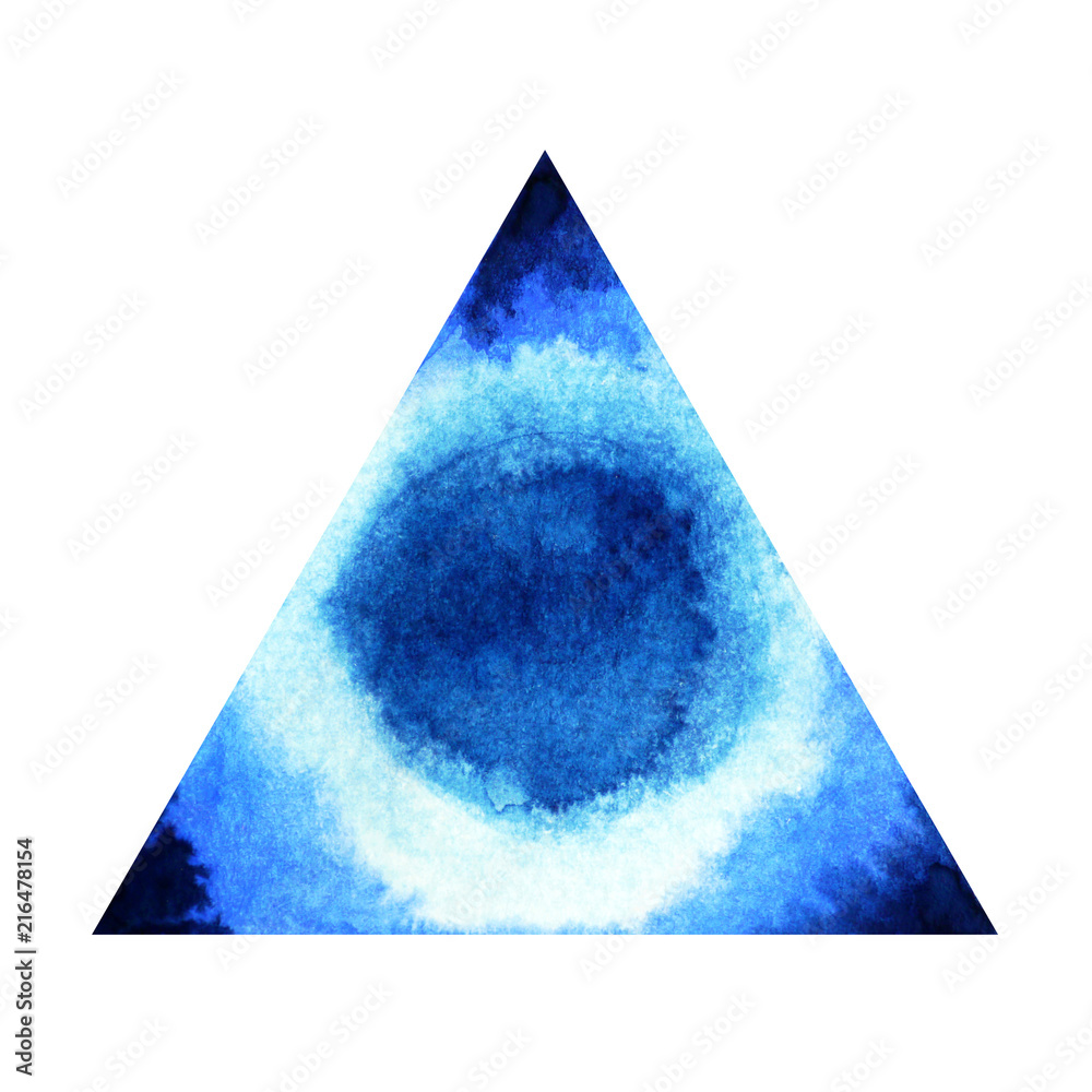 indigo color of chakra symbol third eye concept, watercolor painting ...