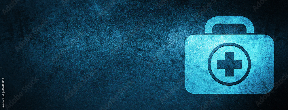First aid kit icon special blue banner background Stock Illustration ...