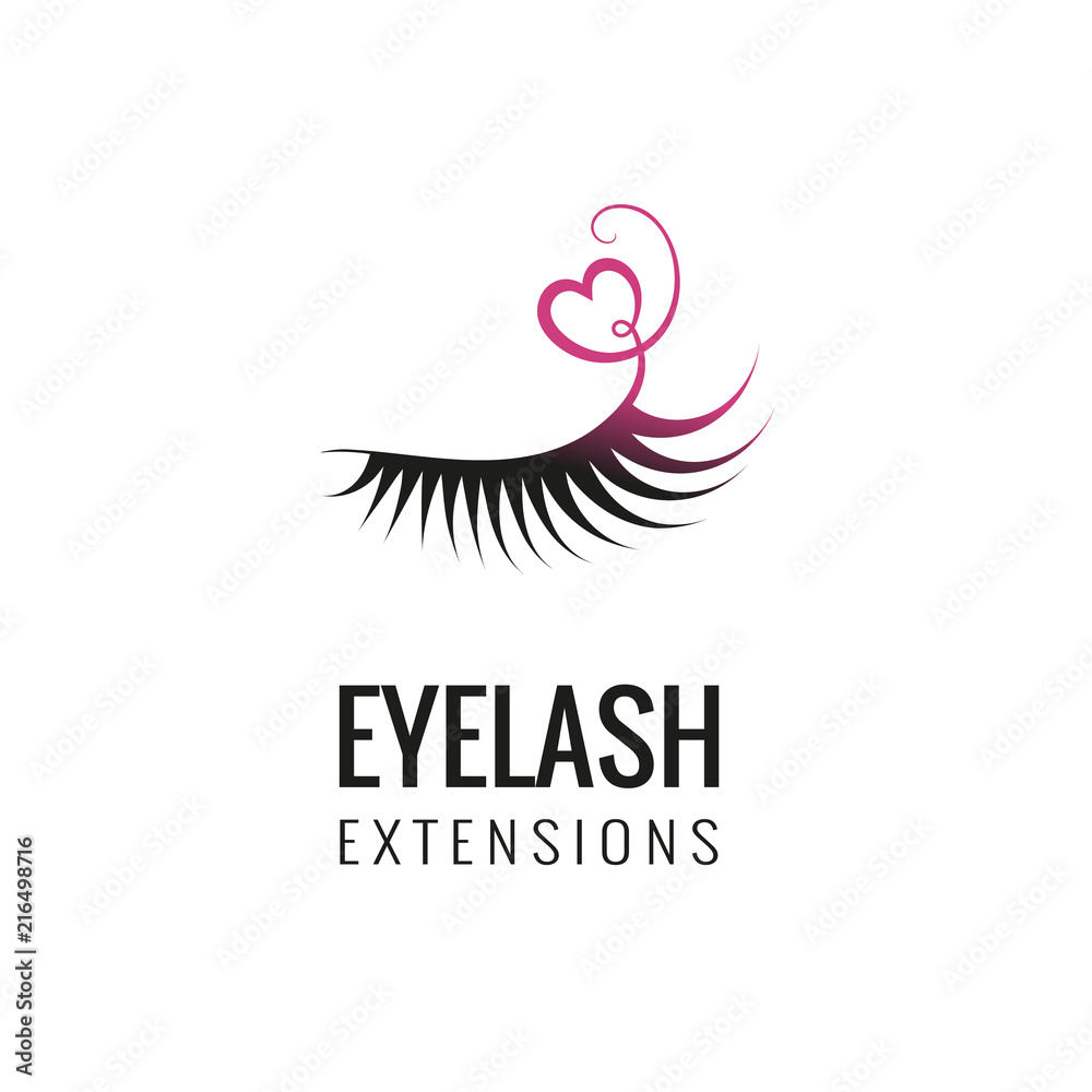 Eyelash extension logo design. Vector illustration. Stock Vector ...