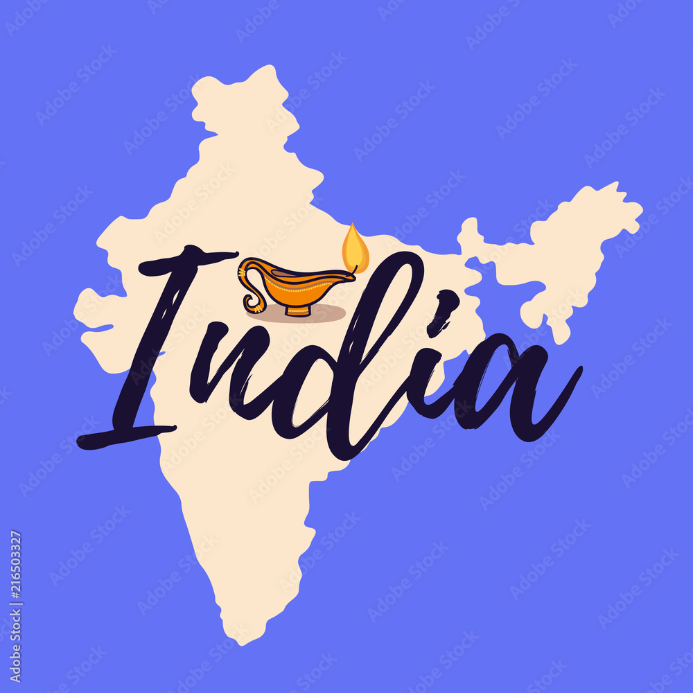 cartoon map of India Stock Vector | Adobe Stock