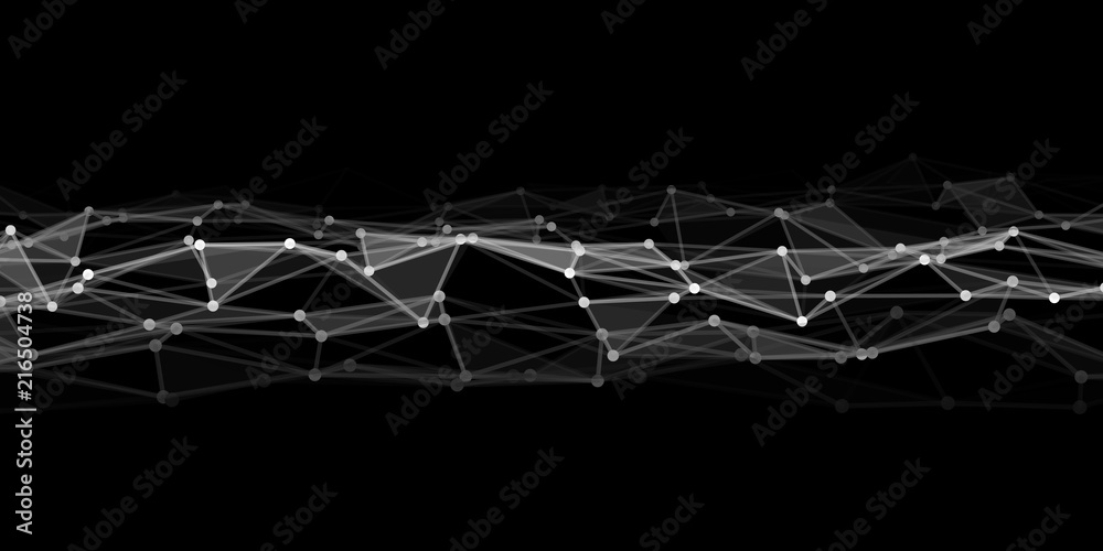 Big data. Abstract technology background. Low poly shape. Data ...