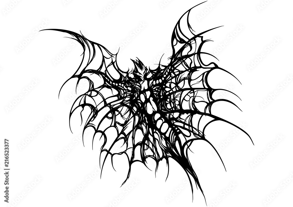 Arachnoid butterfly creature/ Illustration black&white fantasy insect ...