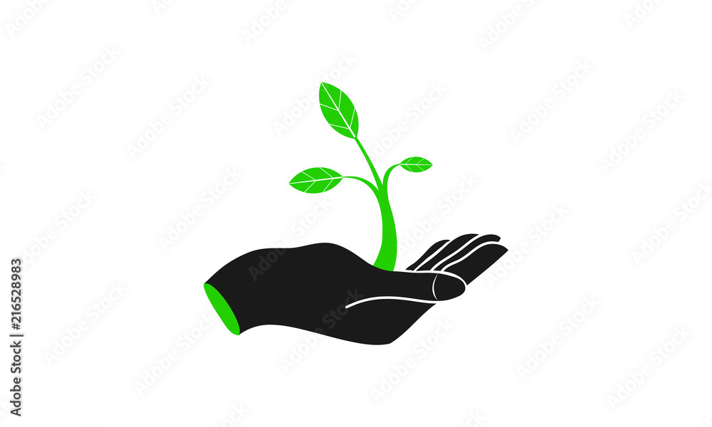 Hand Holding Plant | Growing Nature | Logo Vector Stock Vector | Adobe ...