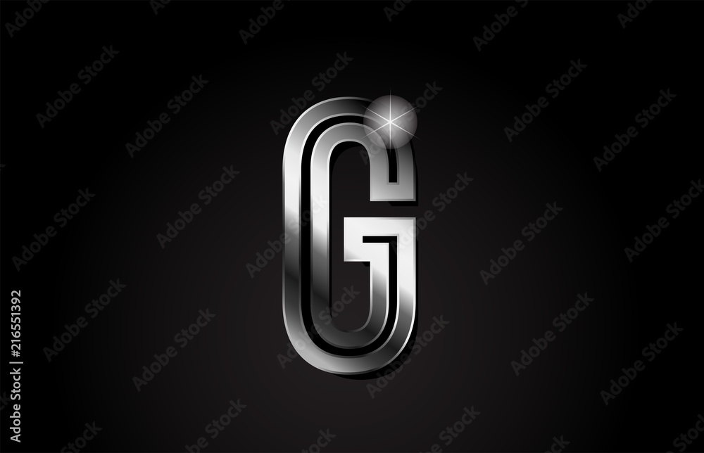 silver metal alphabet letter g logo icon design Stock Vector | Adobe Stock