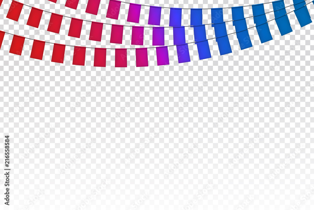 Vector realistic isolated party flags for decoration and covering on ...