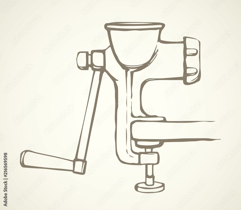 Meat grinder. Vector drawing Stock Vector | Adobe Stock