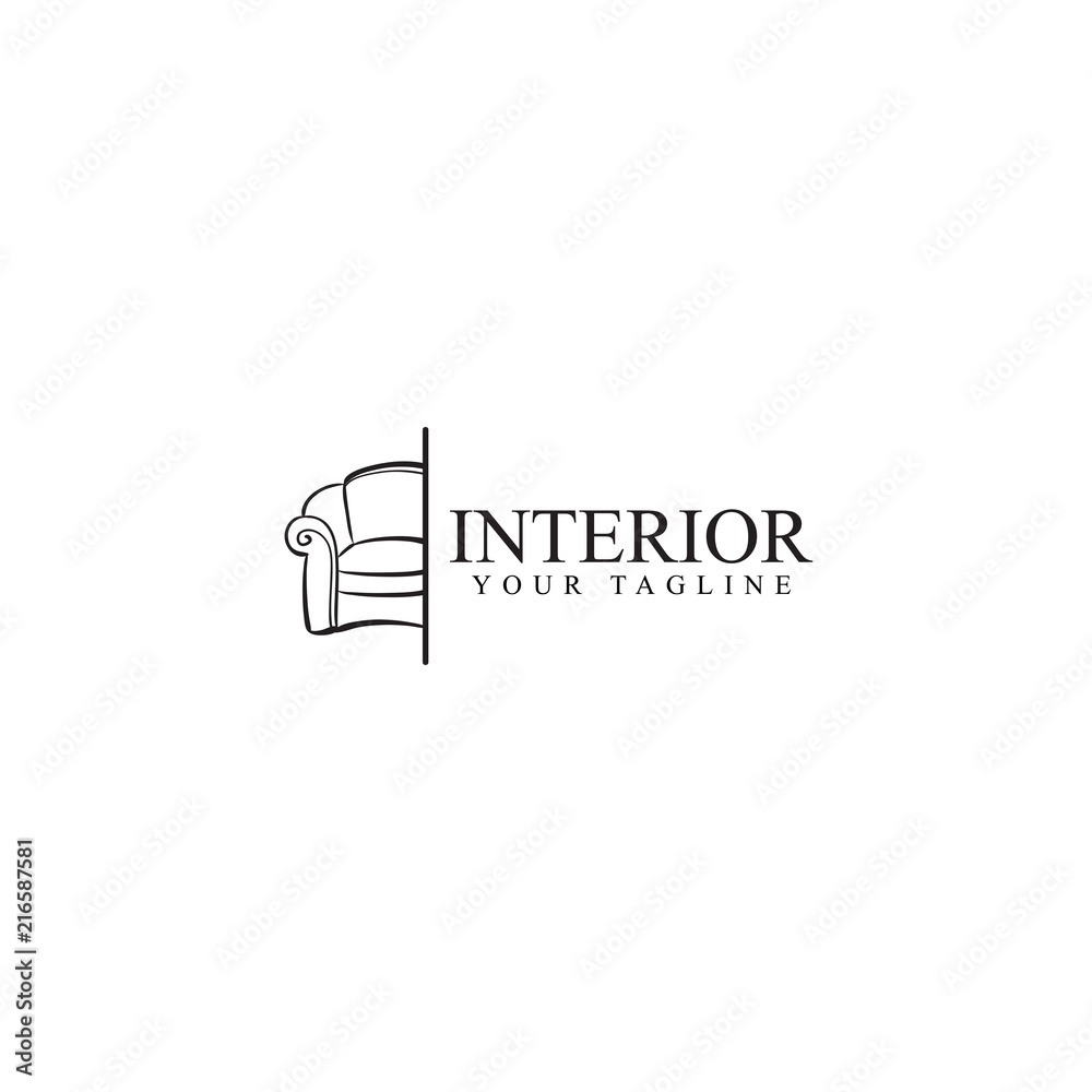 interior logo design, vector template Stock Vector | Adobe Stock
