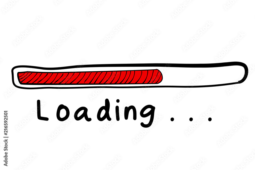 loading progress bar sign, simple vector hand draw sketch Stock ...