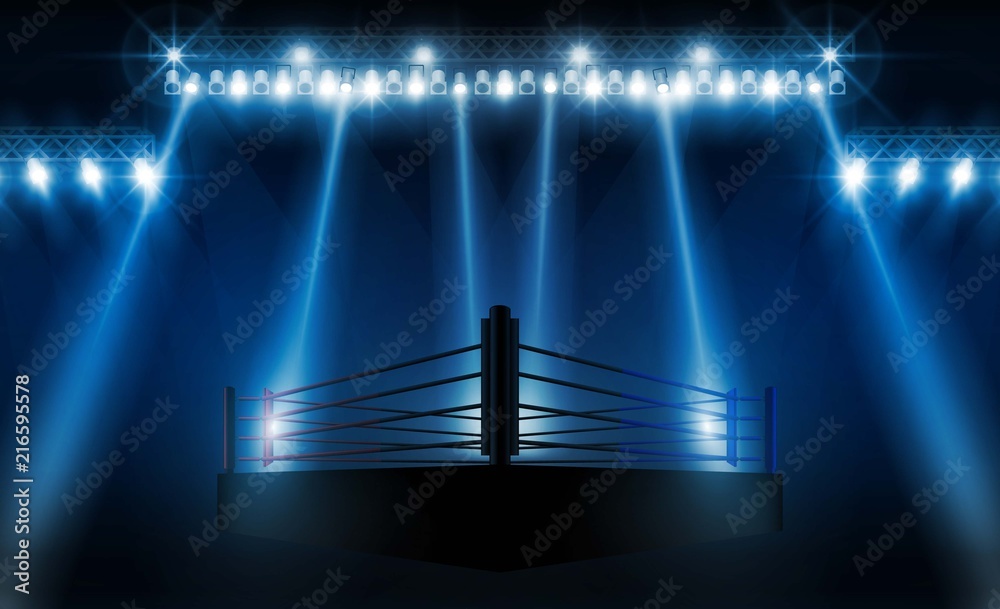 Boxing ring arena vs letters for sports and fight competition. Battle ...