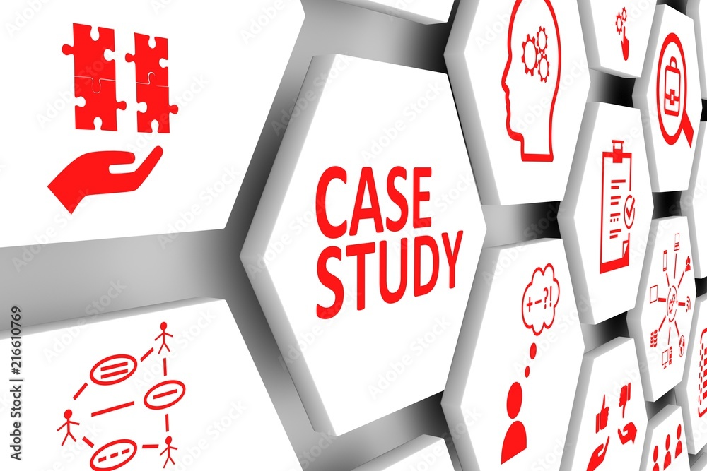 CASE STUDY concept cell background 3d illustration Stock Illustration ...