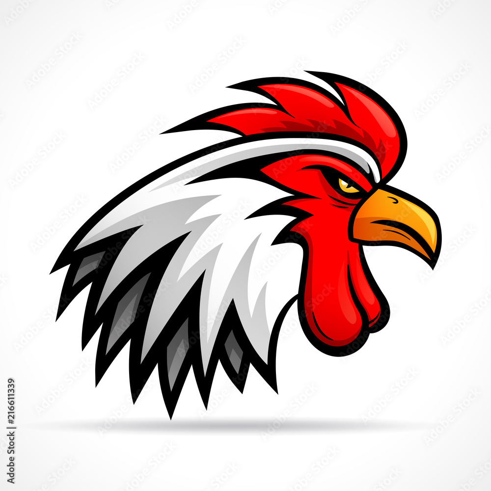 Vector angry rooster head design Stock Vector | Adobe Stock