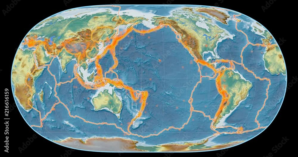 Vidéo Stock Tectonic activity within the Pacific Ring of Fire on the ...