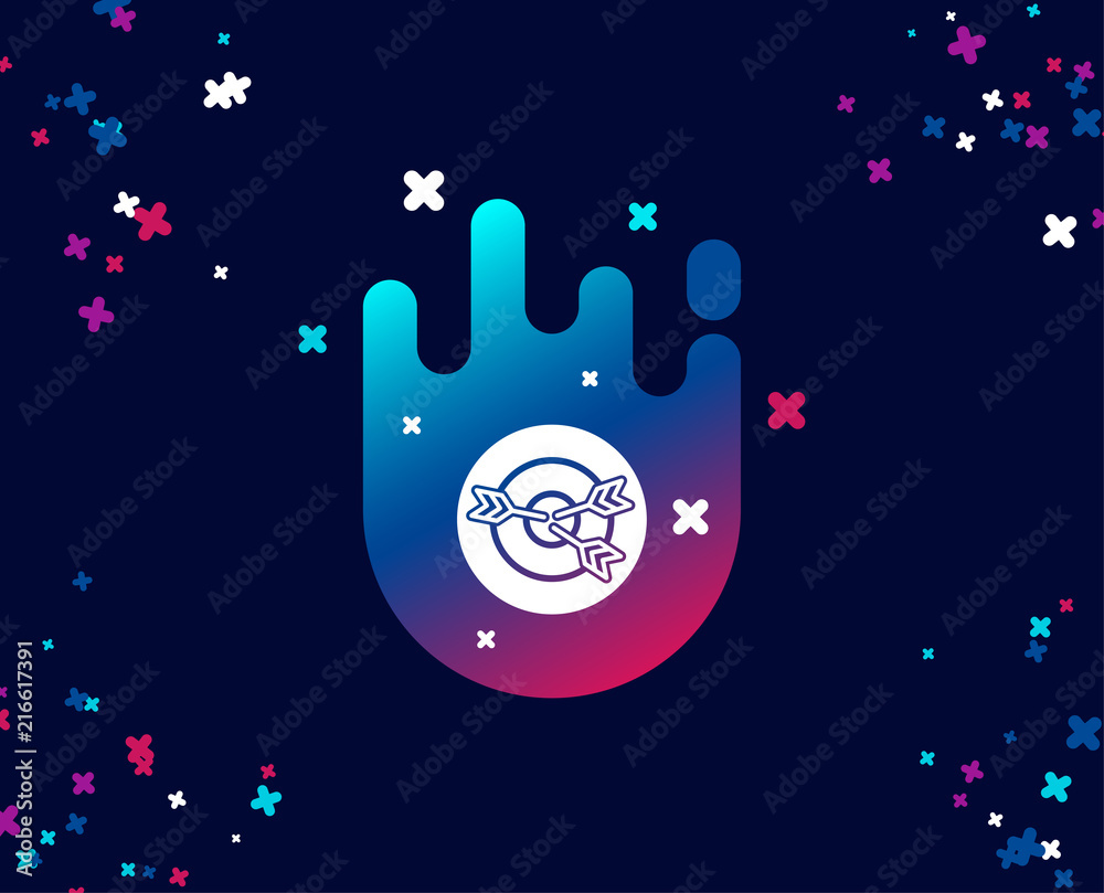 Target simple icon. Marketing targeting strategy symbol. Aim with ...