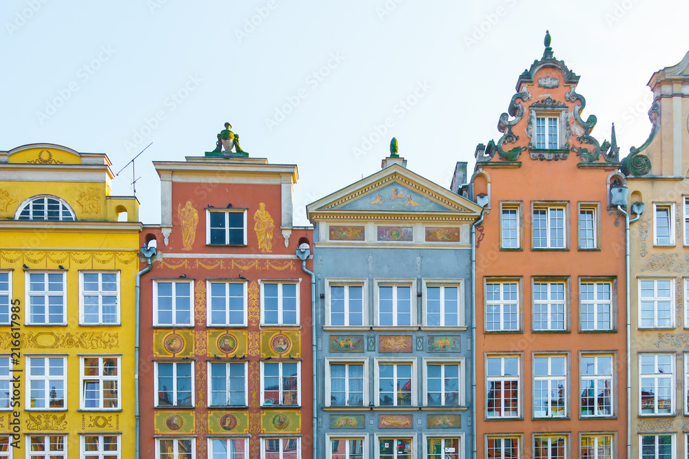 Long Market Street, typical colorful decorative medieval old houses ...