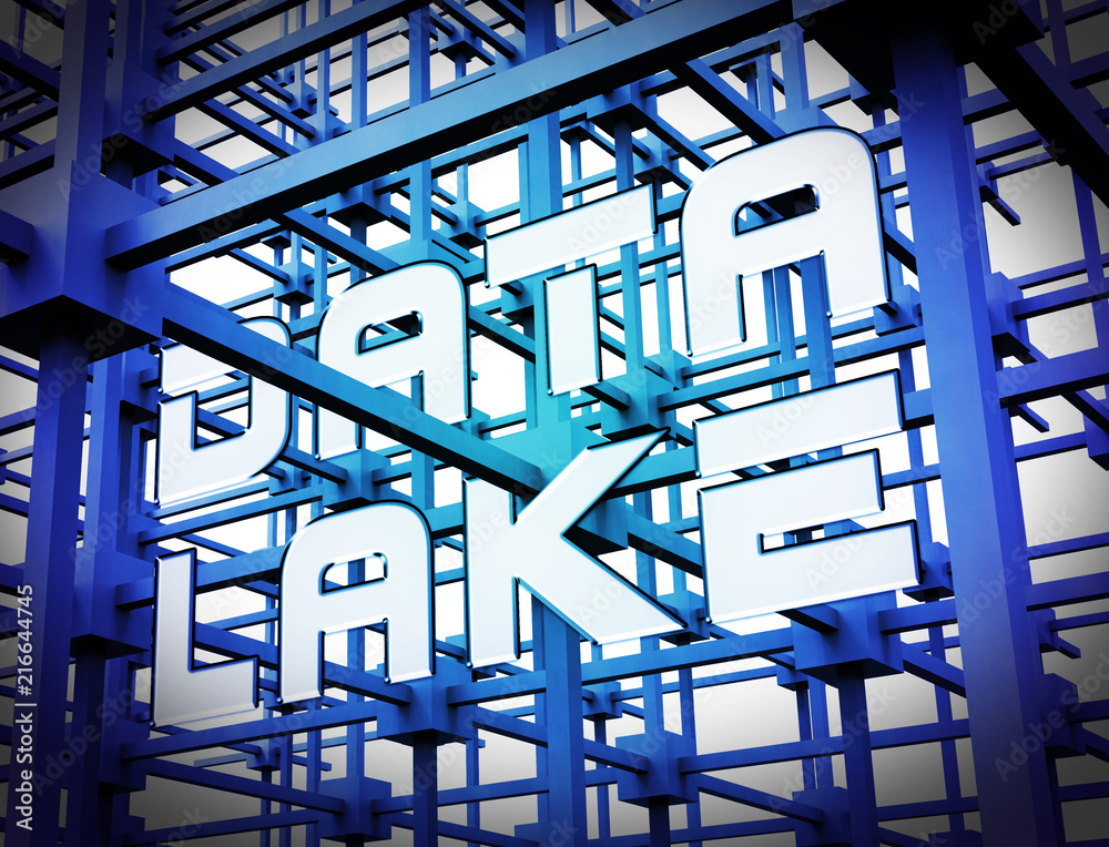 Data Lake Digital Datacenter Cloud 3d Rendering Stock Illustration ...