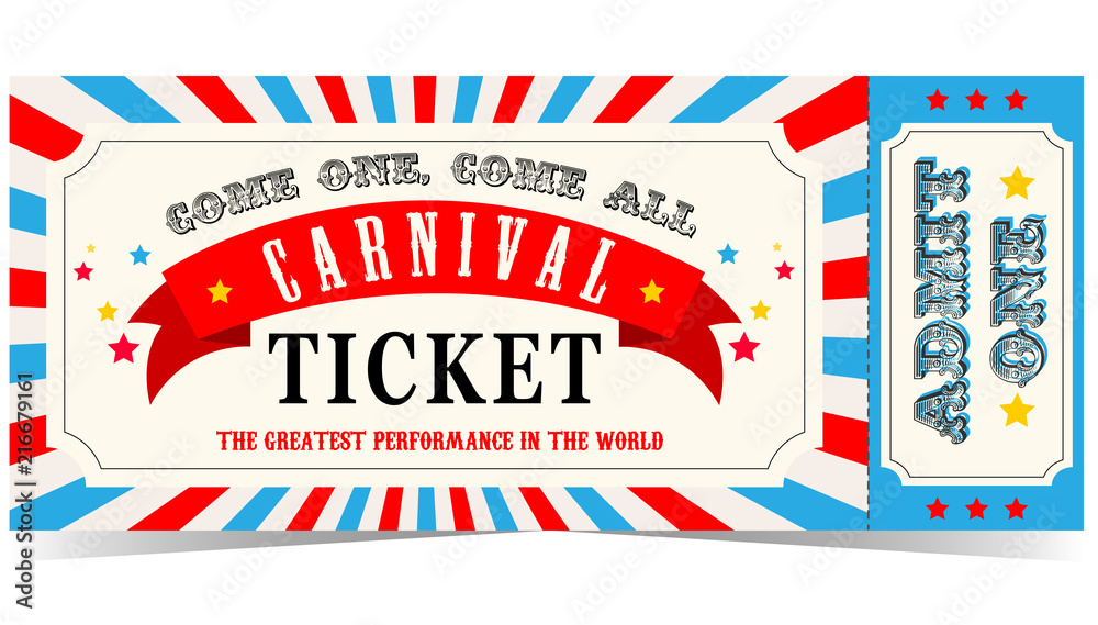 Carnival ticket Stock Vector | Adobe Stock