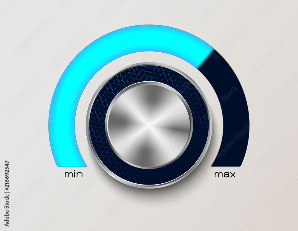 Controler with glowing volume dial Stock Vector | Adobe Stock