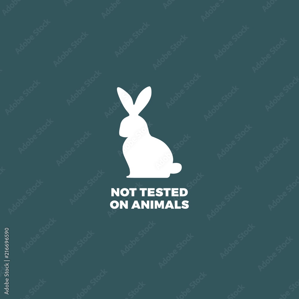 Vector illustration of rabbit, no animals testing icon. Bunny icon can ...