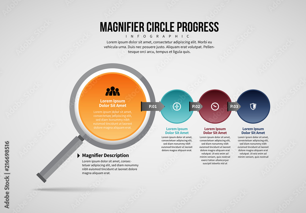 Magnifying Glass Infographic Layout Stock Template | Adobe Stock